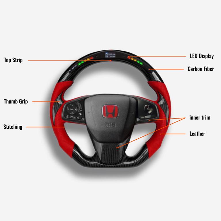 Honda Civic Custom Carbon Fiber Steering Wheel – FlamingHawk